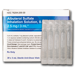 Nebulized Albuterol packaging